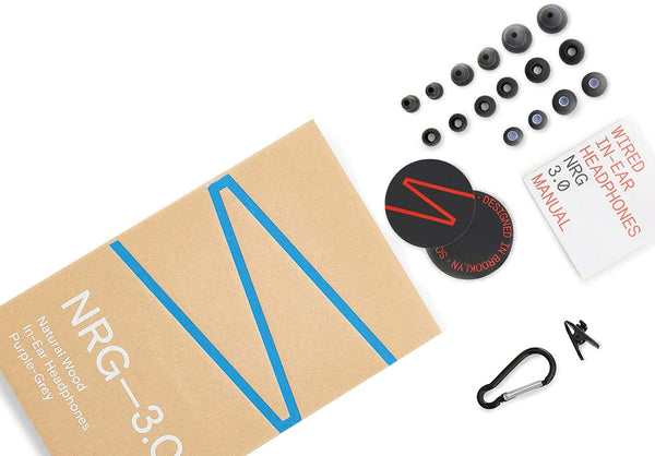 NRG 3.0 In-Ear Wood Headphones - Blue and Gray – Symphonized