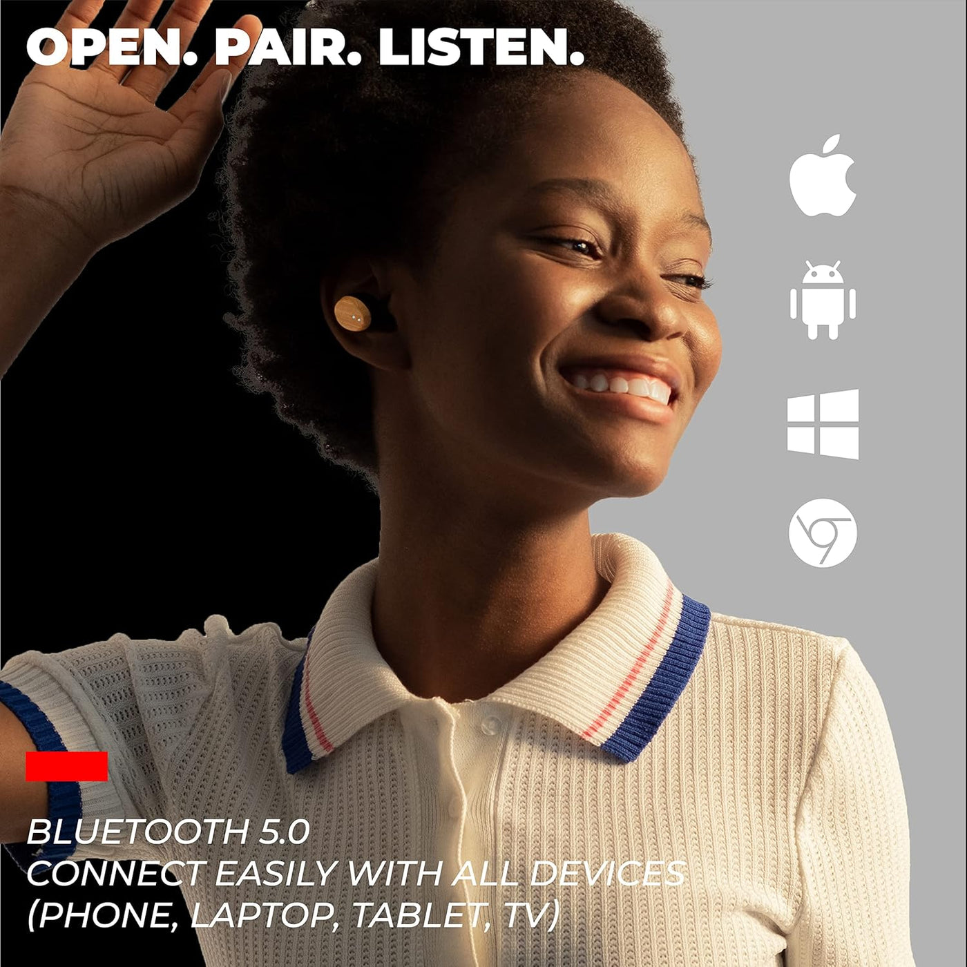 Symphonized SNRGY - True Wireless Wood Earbuds Headphones with Chargin